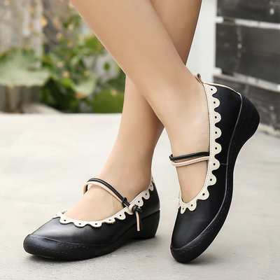 S246 New style literary fresh flat shoes soft and comfortable leather women's shoes