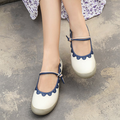 S246 New style literary fresh flat shoes soft and comfortable leather women's shoes