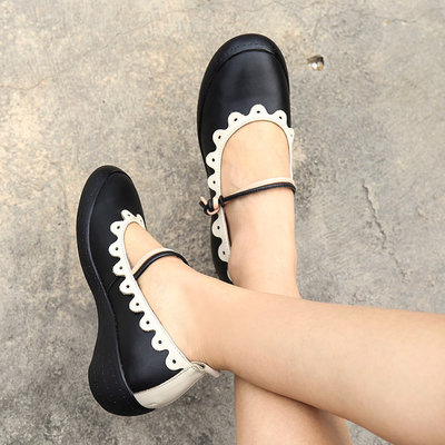 S246 New style literary fresh flat shoes soft and comfortable leather women's shoes