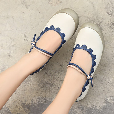 S246 New style literary fresh flat shoes soft and comfortable leather women's shoes