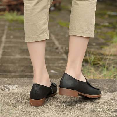 S249 2020 new leather British fashion leather shoes versatile and convenient zipper low-top shoes