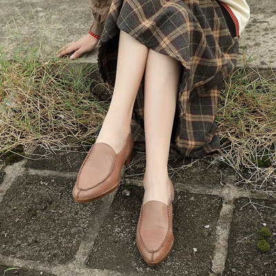 S249 2020 new leather British fashion leather shoes versatile and convenient zipper low-top shoes
