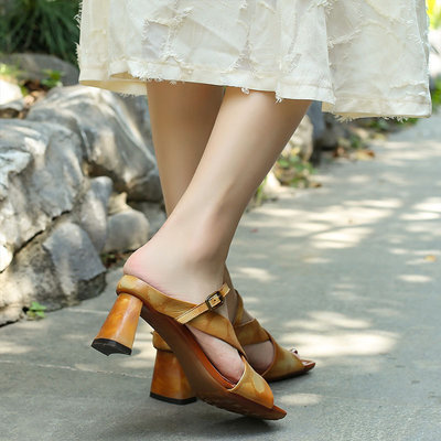 S257 New fashion temperament women's heel shoes wild pointed sexy cool breathable mid-heel women's shoes