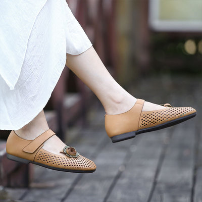 S264 Women's shoes, holes, breathable and cool, white shoes, women's printing, convenient laces, slippers, women