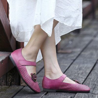 S264 Women's shoes, holes, breathable and cool, white shoes, women's printing, convenient laces, slippers, women