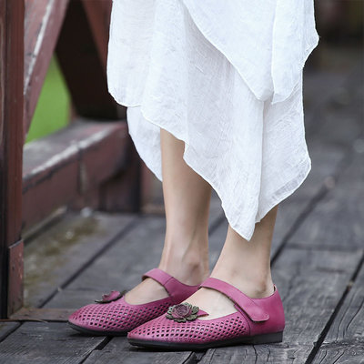 S264 Women's shoes, holes, breathable and cool, white shoes, women's printing, convenient laces, slippers, women