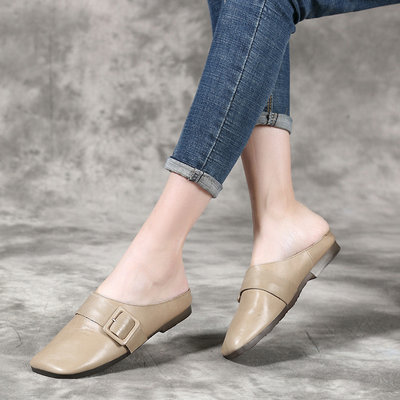 S269 Summer trend fashion all-match women's shoes 2020 summer women's Baotou half slippers women flat bottom