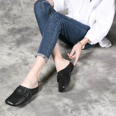 S269 Summer trend fashion all-match women's shoes 2020 summer women's Baotou half slippers women flat bottom