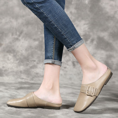 S269 Summer trend fashion all-match women's shoes 2020 summer women's Baotou half slippers women flat bottom