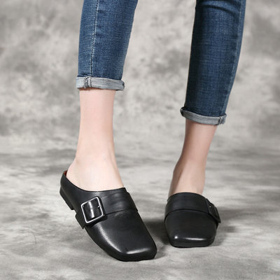 S269 Summer trend fashion all-match women's shoes 2020 summer women's Baotou half slippers women flat bottom