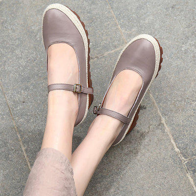 S279 Spring All-Match Leather Toe Cap Platform Sandals With Enhanced Temperament, Hand-Woven Breathable Women'S Shoes