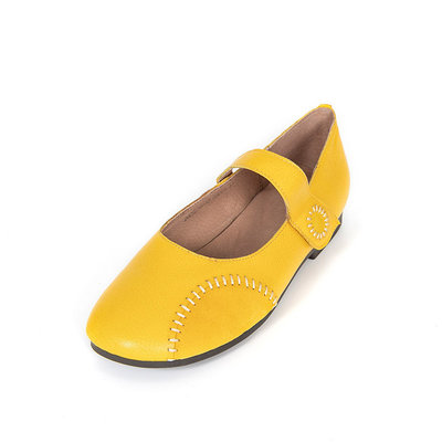 S280 New Style Velcro Single Shoes PVC Flat Bottom Comfortable Simple Handmade Leather All-Match Women'S Shoes Wholesale