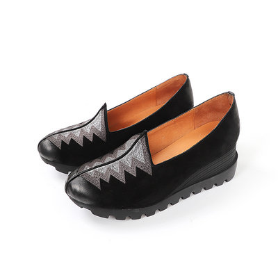 S282 New embroidery retro frosted increased women's shoes ethnic style thick-soled comfortable single shoes