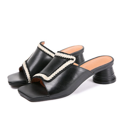S287 Fashion casual leather high-heeled women's shoes