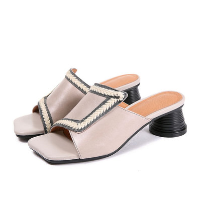 S287 Fashion casual leather high-heeled women's shoes