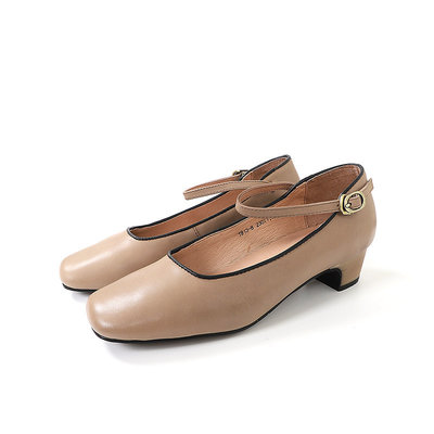 S295 Factory Spring Handmade Leather Retro Mary Jane Women'S Shoes 2020 Spring New Mid-Heel Single Shoe Square Toe Mules