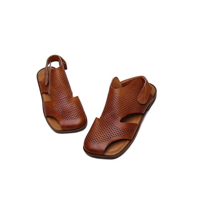 S322 Flower Wedges With Thick-Soled Handmade Shoes Factory Direct Sales, Leather Forest Ethnic Style High-Heeled Spring