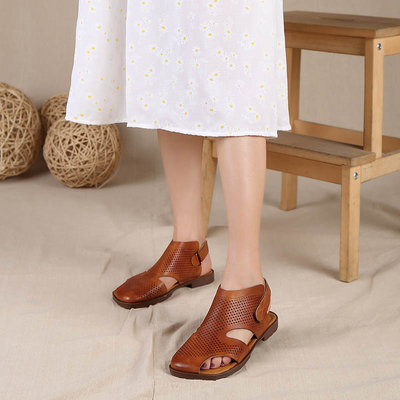 S322 Flower Wedges With Thick-Soled Handmade Shoes Factory Direct Sales, Leather Forest Ethnic Style High-Heeled Spring