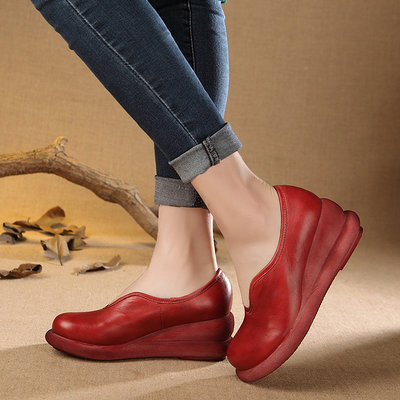 S339 Handmade Original Ethnic Style Cowhide Casual Flat-Heeled Retro Art Women'S Shoes Leather Women'S Shoes Wholesale