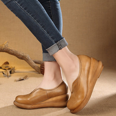 S339 Handmade Original Ethnic Style Cowhide Casual Flat-Heeled Retro Art Women'S Shoes Leather Women'S Shoes Wholesale