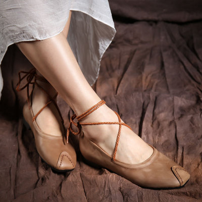 S344 Women's shoes autumn style cross lace women's shoes 2020 autumn new leather temperament single shoes women