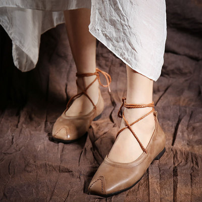 S344 Women's shoes autumn style cross lace women's shoes 2020 autumn new leather temperament single shoes women