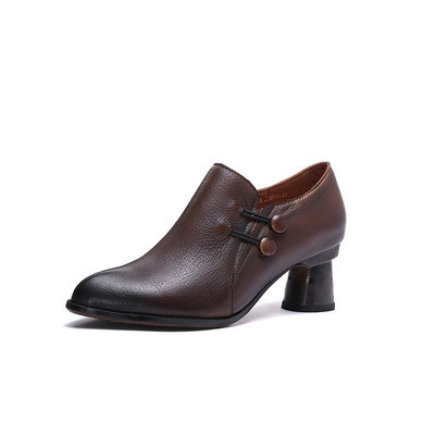 S346 Women'S Shoes Autumn Style Cross Lace Women'S Shoes 2020 Autumn New Leather Temperament Single Shoes Women