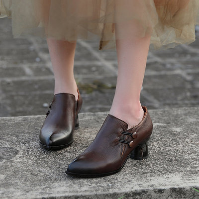 S346 Women'S Shoes Autumn Style Cross Lace Women'S Shoes 2020 Autumn New Leather Temperament Single Shoes Women