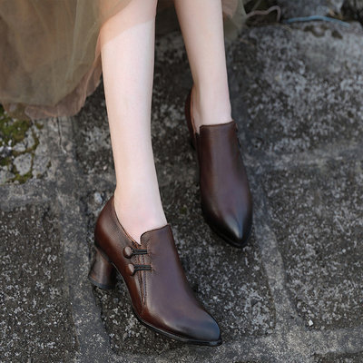 S346 Women'S Shoes Autumn Style Cross Lace Women'S Shoes 2020 Autumn New Leather Temperament Single Shoes Women