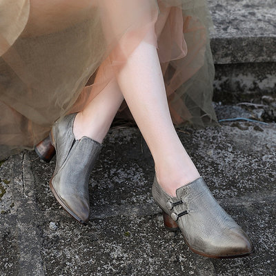 S346 Women'S Shoes Autumn Style Cross Lace Women'S Shoes 2020 Autumn New Leather Temperament Single Shoes Women
