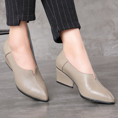 S355 2020 Autumn New Women'S Shoes Leather Original Retro Handmade Wedges Four Seasons Shallow Mouth Women'S Single Shoe