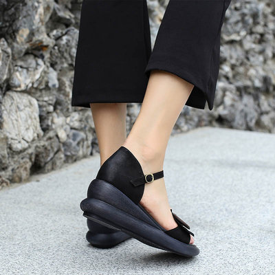 S358 Direct Selling Leather Women Sandals 2020 Summer New Products Women'S Shoes Summer Trend Open Toe Fashion Platform