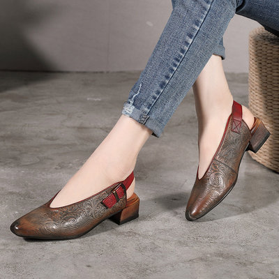 S362 2020 New Simple And Fashionable Mori Women'S Shoes Retro Handmade Square Heel Leather Guangzhou Women'S Shoes