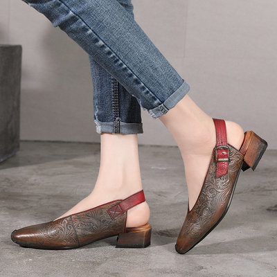 S362 2020 New Simple And Fashionable Mori Women'S Shoes Retro Handmade Square Heel Leather Guangzhou Women'S Shoes