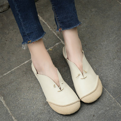 S365 Lazy Shoes, Comfortable And Versatile, Can Be Stepped On, Two-Wear Flat Leather New Women'S Shoes Processing