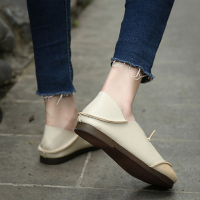 S365 Lazy Shoes, Comfortable And Versatile, Can Be Stepped On, Two-Wear Flat Leather New Women'S Shoes Processing