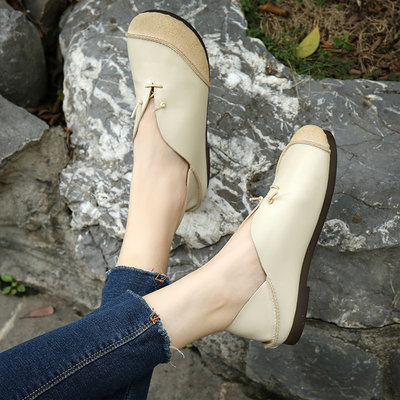 S365 Lazy Shoes, Comfortable And Versatile, Can Be Stepped On, Two-Wear Flat Leather New Women'S Shoes Processing