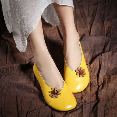 S367 Spring/Summer 2020 New Product Macaron Shallow Mouth Flat Women'S Shoes Flowers Playful And Comfortable Single Shoe