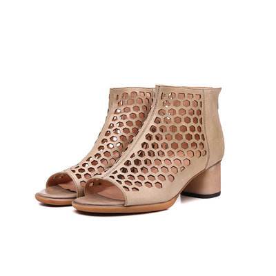 S368 Spring And Summer New Open-Toed Hollow Heel Women'S Shoes Fish Mouth Cool Temperament Fashion Women'S Heel Shoes Ma