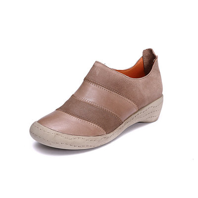 S372 Increased Women'S Shoes Leather 2020 Autumn And Winter Hot Style Retro Casual Women'S Zipper Women'S Wedge Heel Sho
