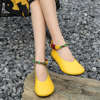 S384 2020 New Ethnic Style Macaron Shallow Mouth Women'S Shoes Soft Sole Handmade Comfortable Single Shoes Factory Whole
