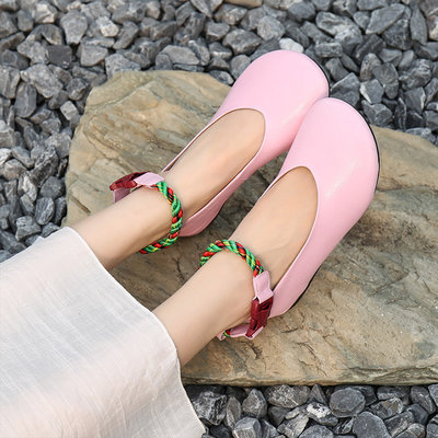 S384 2020 New Ethnic Style Macaron Shallow Mouth Women'S Shoes Soft Sole Handmade Comfortable Single Shoes Factory Whole