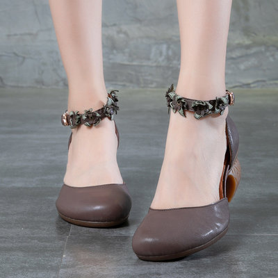 S388 Leather Shoes Handmade Toe Layer Cowhide High Quality Women'S Shoes Custom Logo
