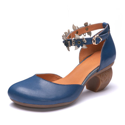 S388 Leather Shoes Handmade Toe Layer Cowhide High Quality Women'S Shoes Custom Logo