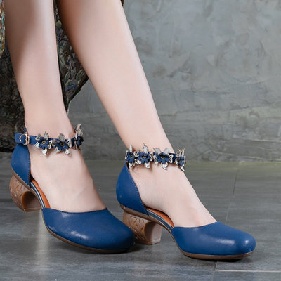 S388 Leather Shoes Handmade Toe Layer Cowhide High Quality Women'S Shoes Custom Logo