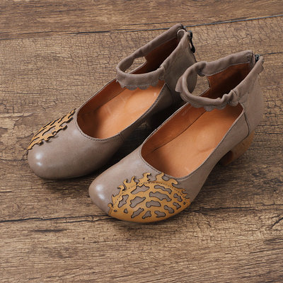 S389 Leather Shoes Handmade Toe Layer Cowhide High Quality Women'S Shoes Custom Logo