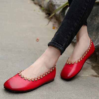 S391 Leather Shoes Handmade Toe Layer Cowhide High Quality Women'S Shoes Custom Logo