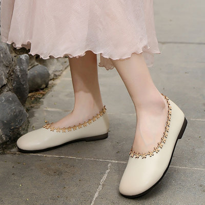 S391 Leather Shoes Handmade Toe Layer Cowhide High Quality Women'S Shoes Custom Logo