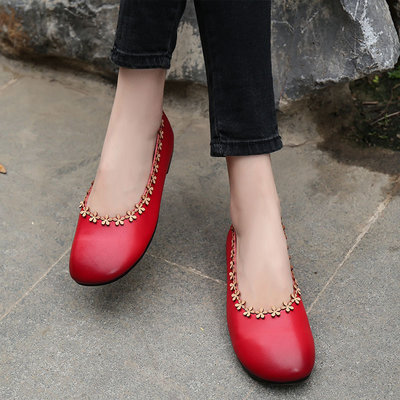 S391 Leather Shoes Handmade Toe Layer Cowhide High Quality Women'S Shoes Custom Logo