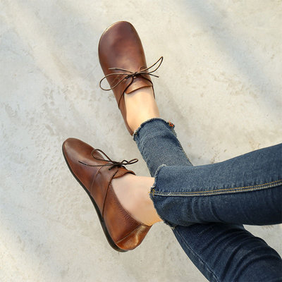S392 Leather Shoes Handmade Toe Layer Cowhide High Quality Women'S Shoes Custom Logo